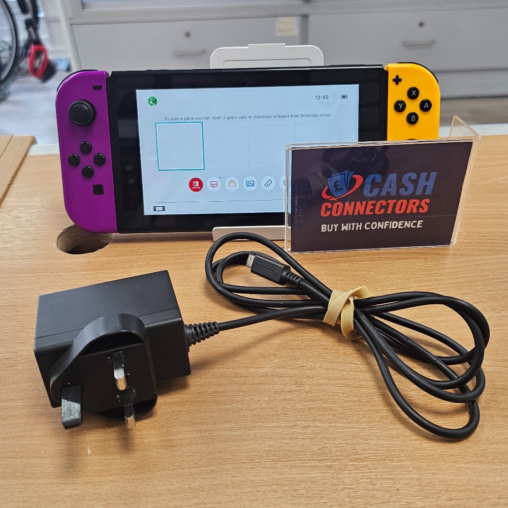 Pre-owned Nintendo Switch - 32GB w/Purple & Orange Joy-Cons - Own4Less